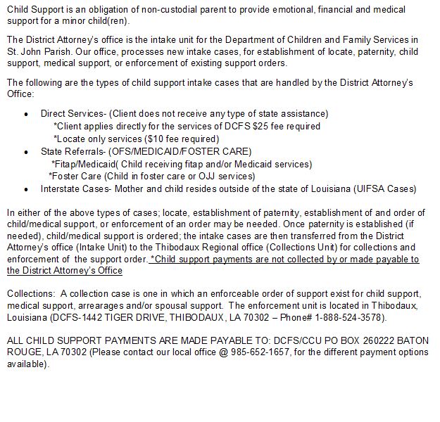 Child Support Enforcement - 40th